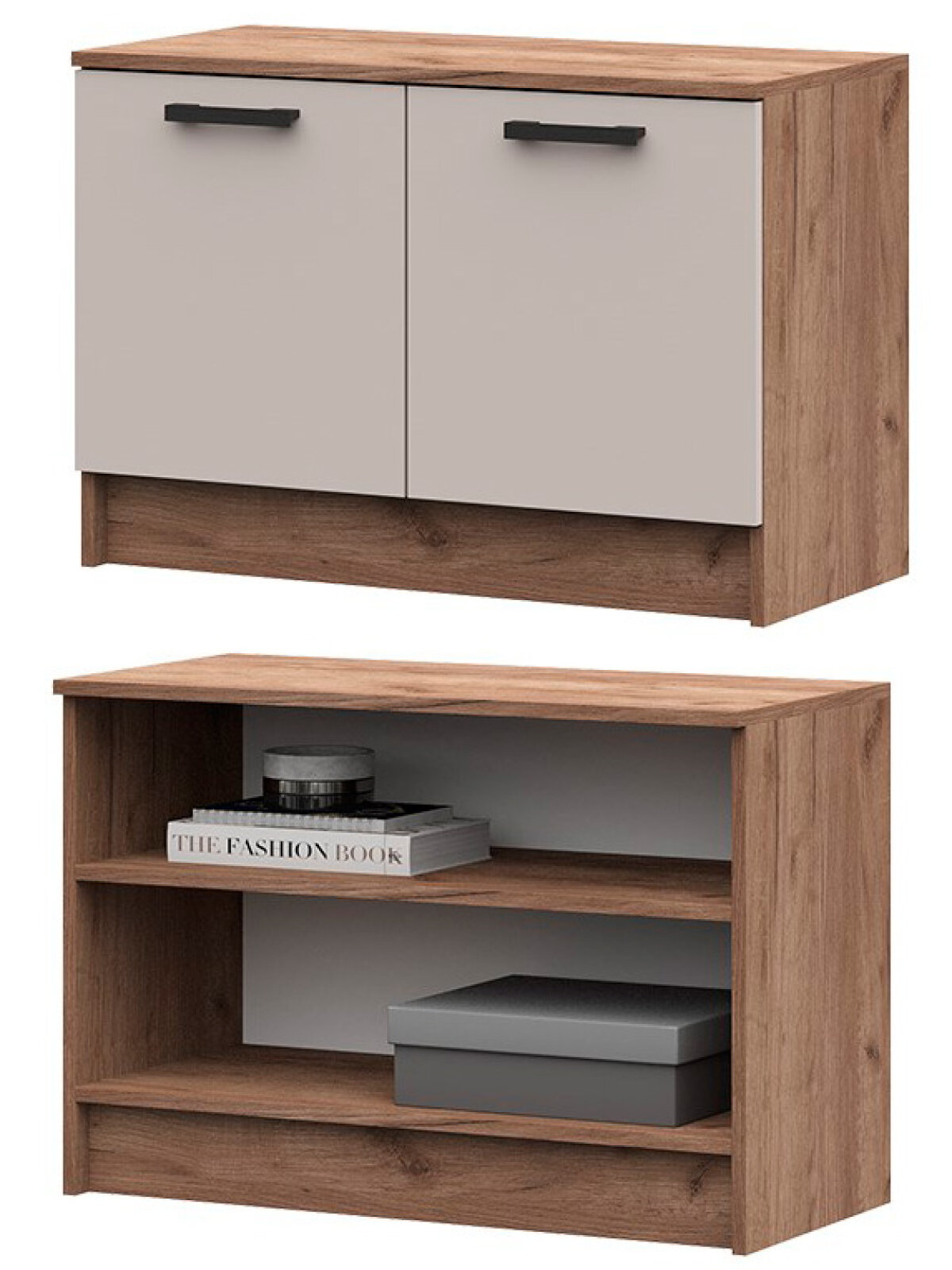 Тумба 80 см "Машенька ТБ-202" кашемир/крафт табачный Huge Mebel. Ширина 800 Высота 550. Обувницы