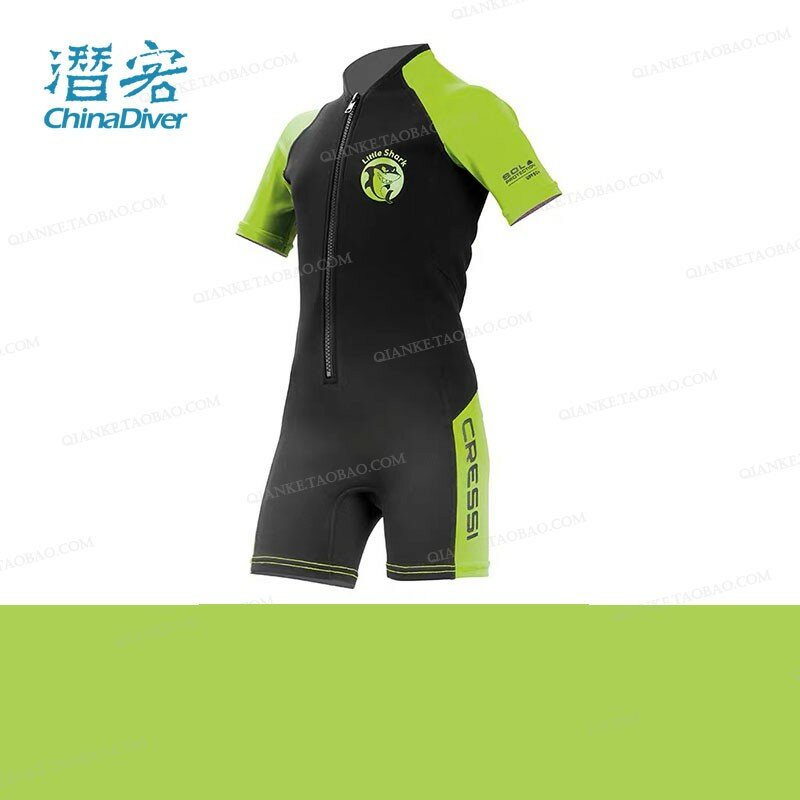 Cressi юношеский костюм для плавания 2 мм, короткие рукава, теплый для серфинга, зеленый, размер 8 (120-135 см) детский