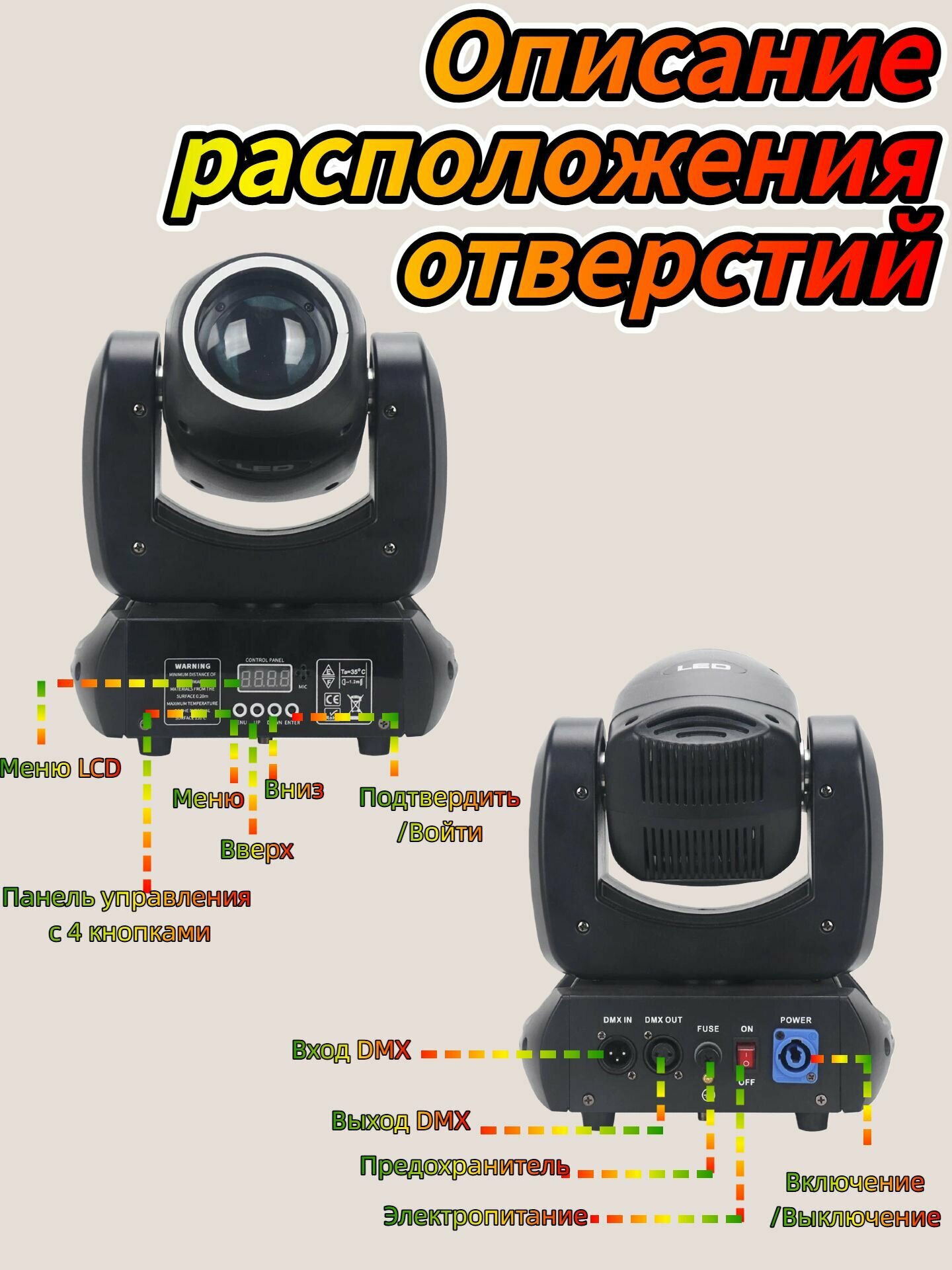 Светомузыка для Дискотеки Вращающаяся Голова LED 150W Beam DMX