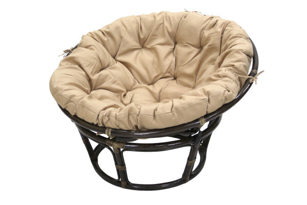 Кресло для отдыха Папасан арт. Р110СС Ø110см ротанг натуральный 3уп(1 уп корзина коньяч, 1 уп подставка, 1 уп подушка беж)