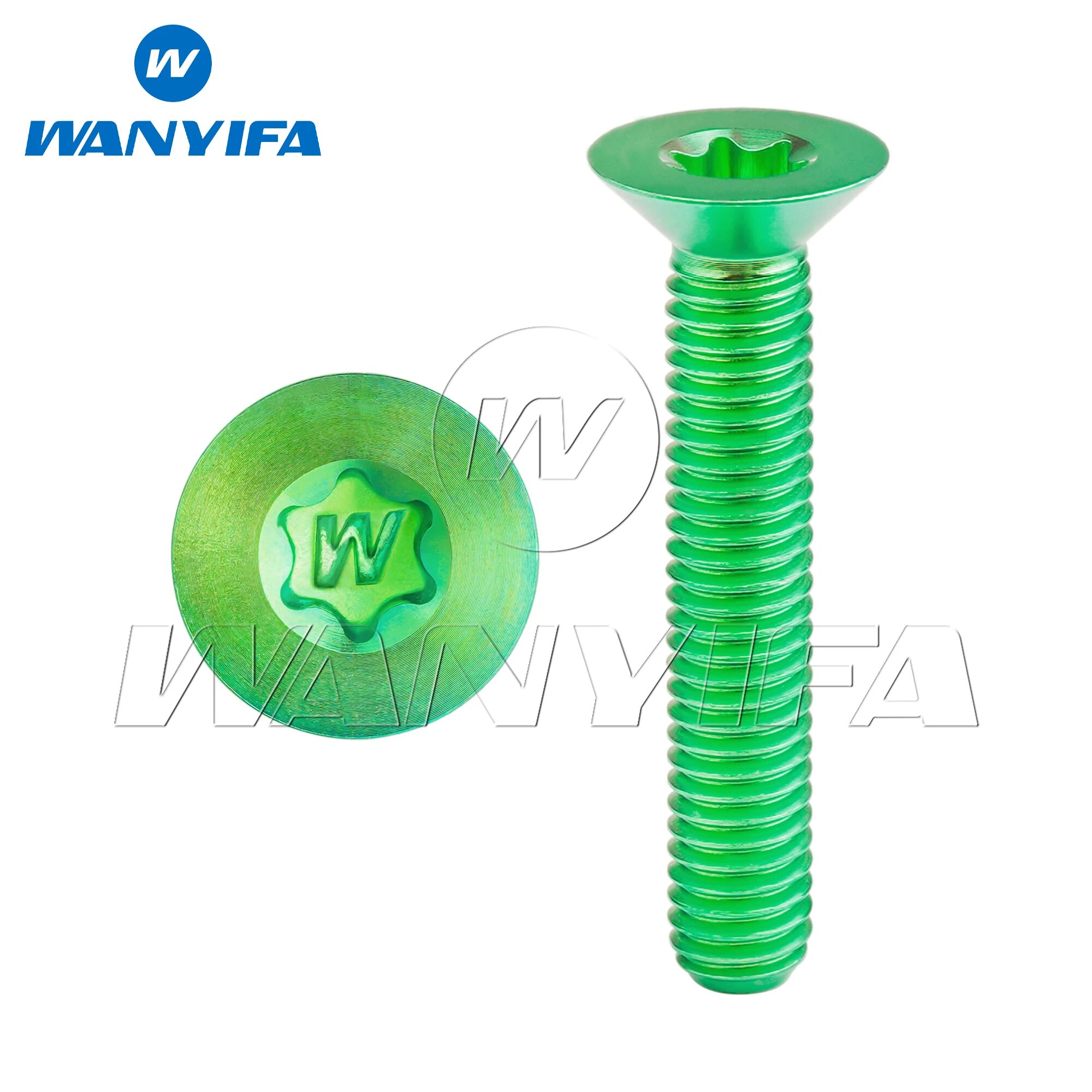 Болт Wanyifa M6x50mm, Torx T30, зеленый