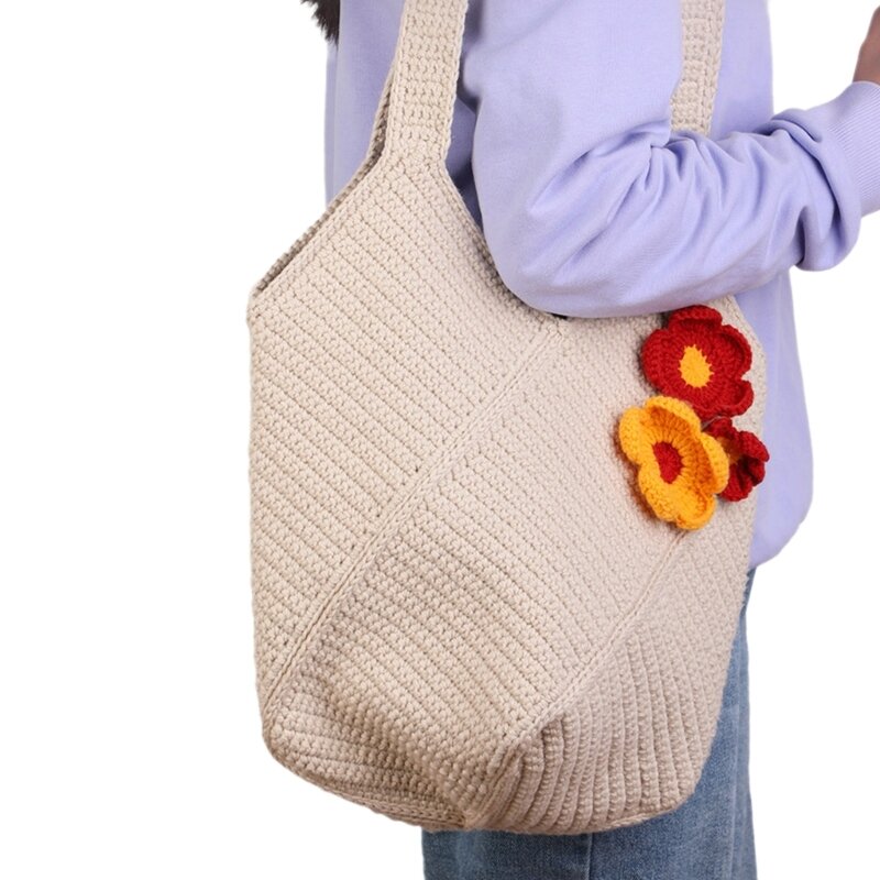 Наборы для вязания крючком для начинающих, Сумка через плечо Крючком своими руками из Пряжи, Вязальный Крючок, Английские Булавки, Маркер для вязания, Инструкция