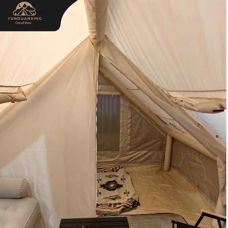 Надувной тент Cloud Travel 2-в-1 из утолщенного черного винилового тарпа (12 кв. футов) для кемпинга, всепогодный, с