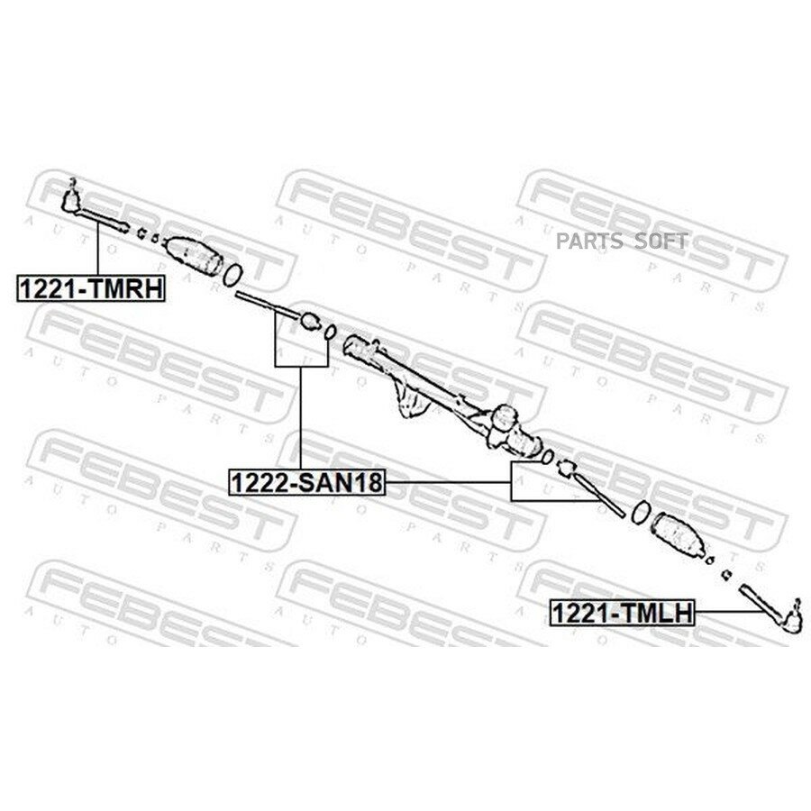 1221-TMRH FEBEST наконечник рулевой правый FEBEST 1221TMRH | цена за 1 шт