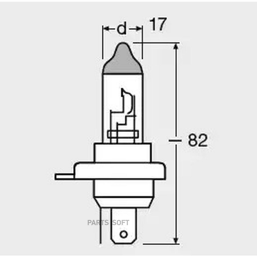 Лампа галогенная H4 12V 60/55W "OSRAM" Ultra Life (1 шт.) OSRAM 64193ULT | цена за 1 шт