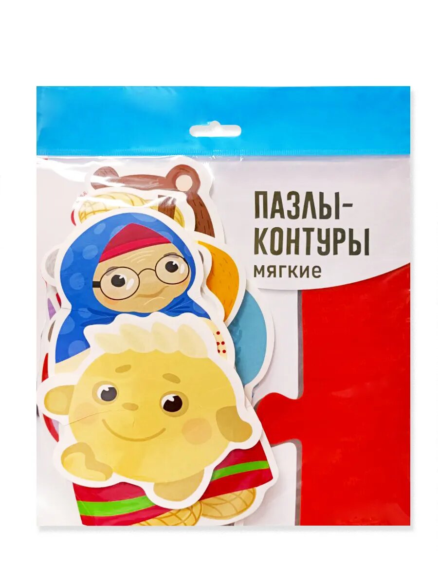 Пазлы-контуры "Колобок" 7 фигурок Baby Toys (мягкие)