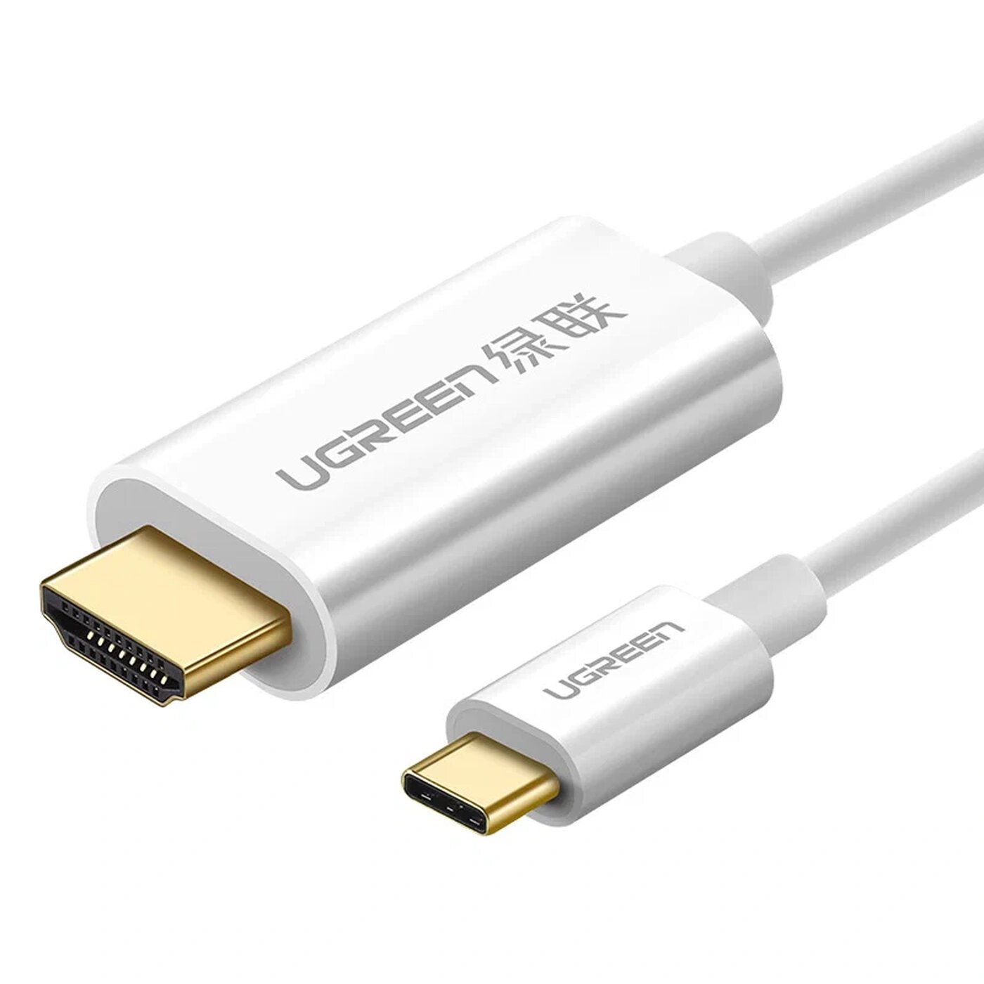 Кабель UGREEN MM121 (30841) USB Type C to HDMI Cable Male to Male ABS Case. Длина 1,5 м. Цвет: белый
