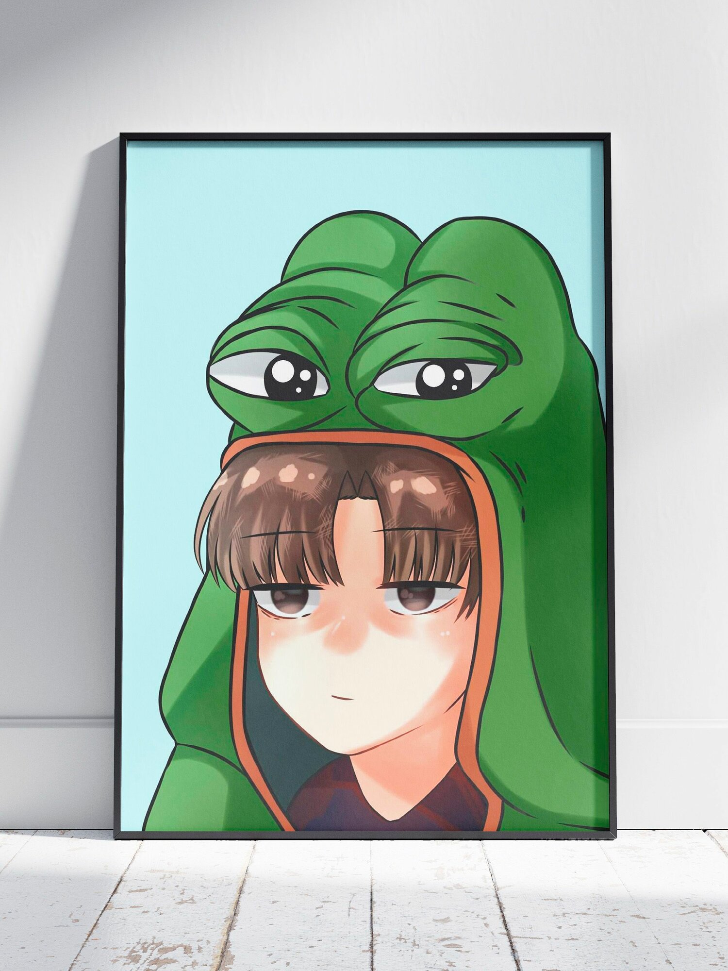 Плакат на стену для интерьера Лягушка Пепе (Pepe The Frog 2) - Постер по интернет мему формата A4 (21x30 см)