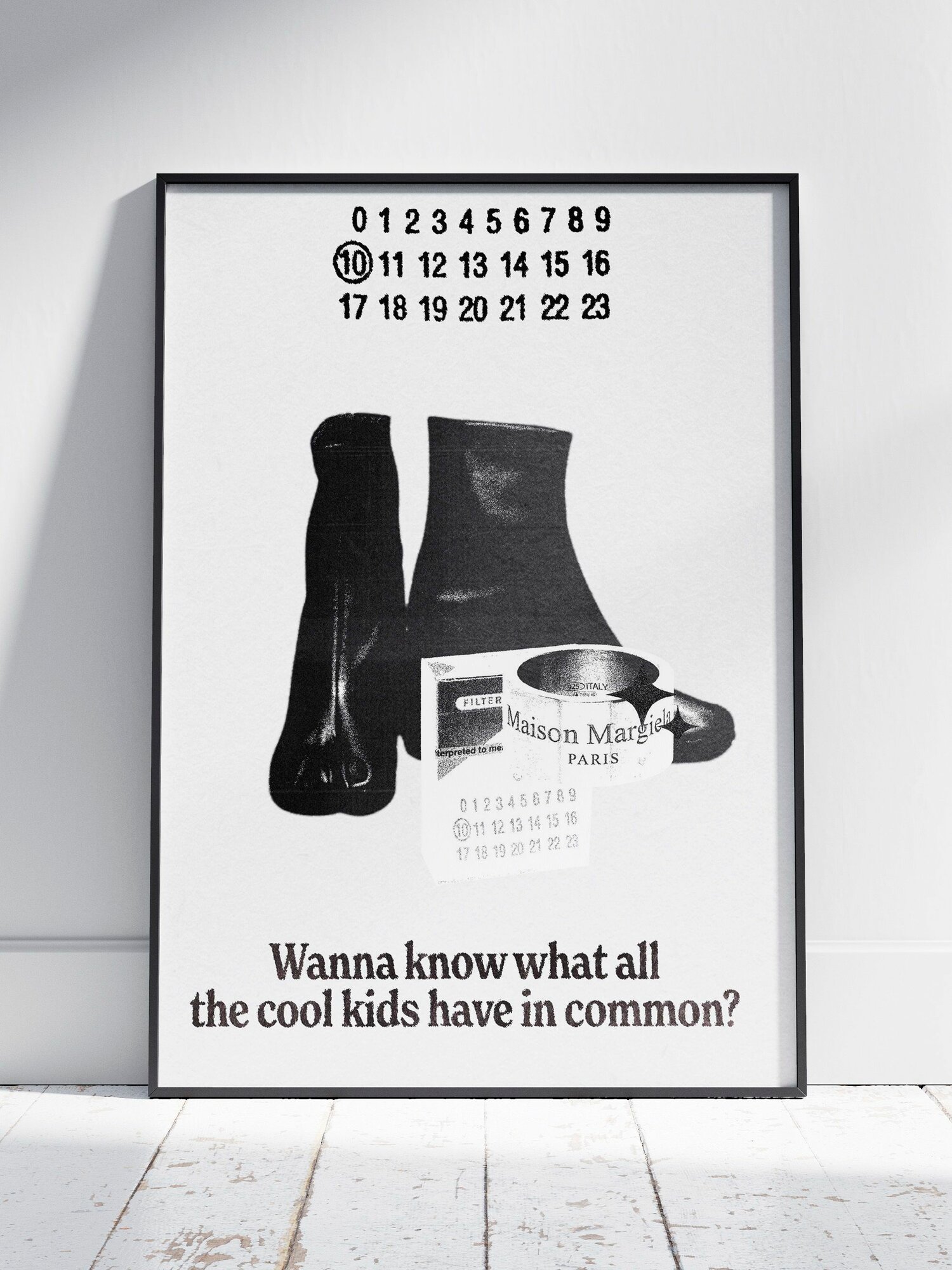 Плакат на стену для интерьера Мейсон Марджела (Maison Margiela 18) - Постер по модели, бренду и моде формата A4 (21x30 см)