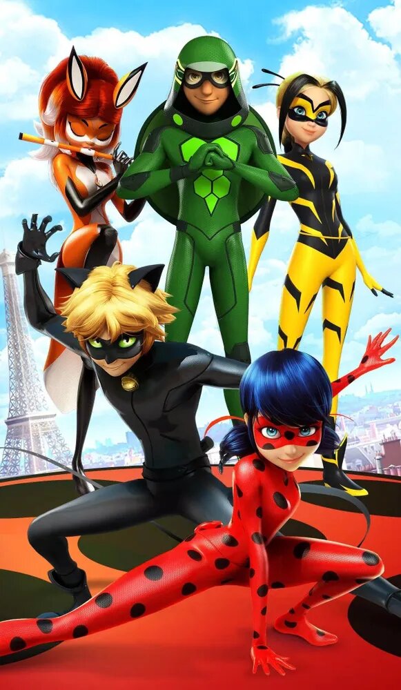 Алмазная Мозаика "Мультфильмы Леди Баг" 30х40 См Алмазная Вышивка / Картина Стразами Подарков / Украшения