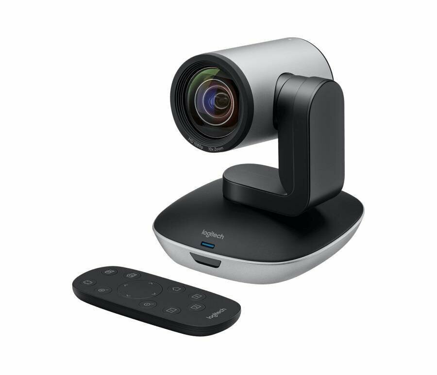Logitech Веб-камера Conference Cam PTZ Pro 2, Full HD 1920 х 1080, 90°, автофокус, USB, кабель 3м, черный/серебристый.