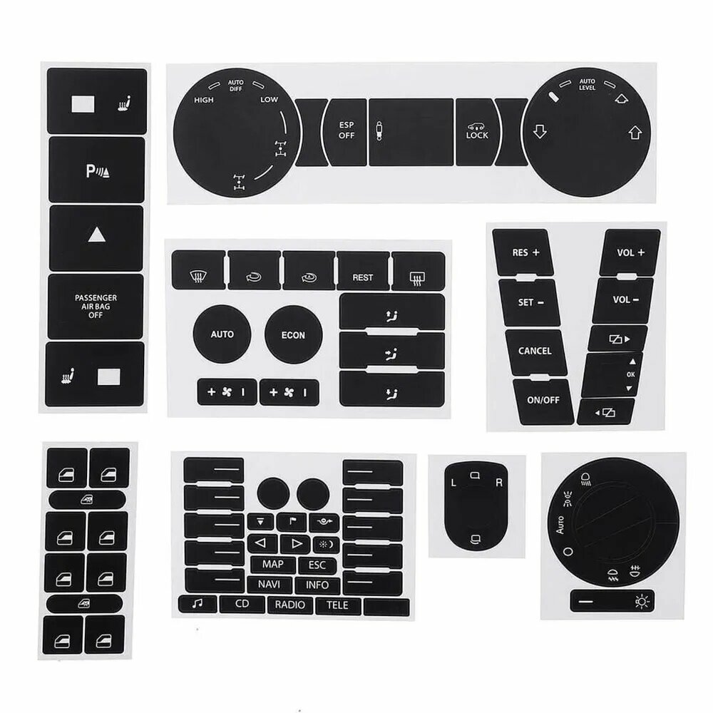 Наклейка-переводник Touareg matte black wear button repair kit
