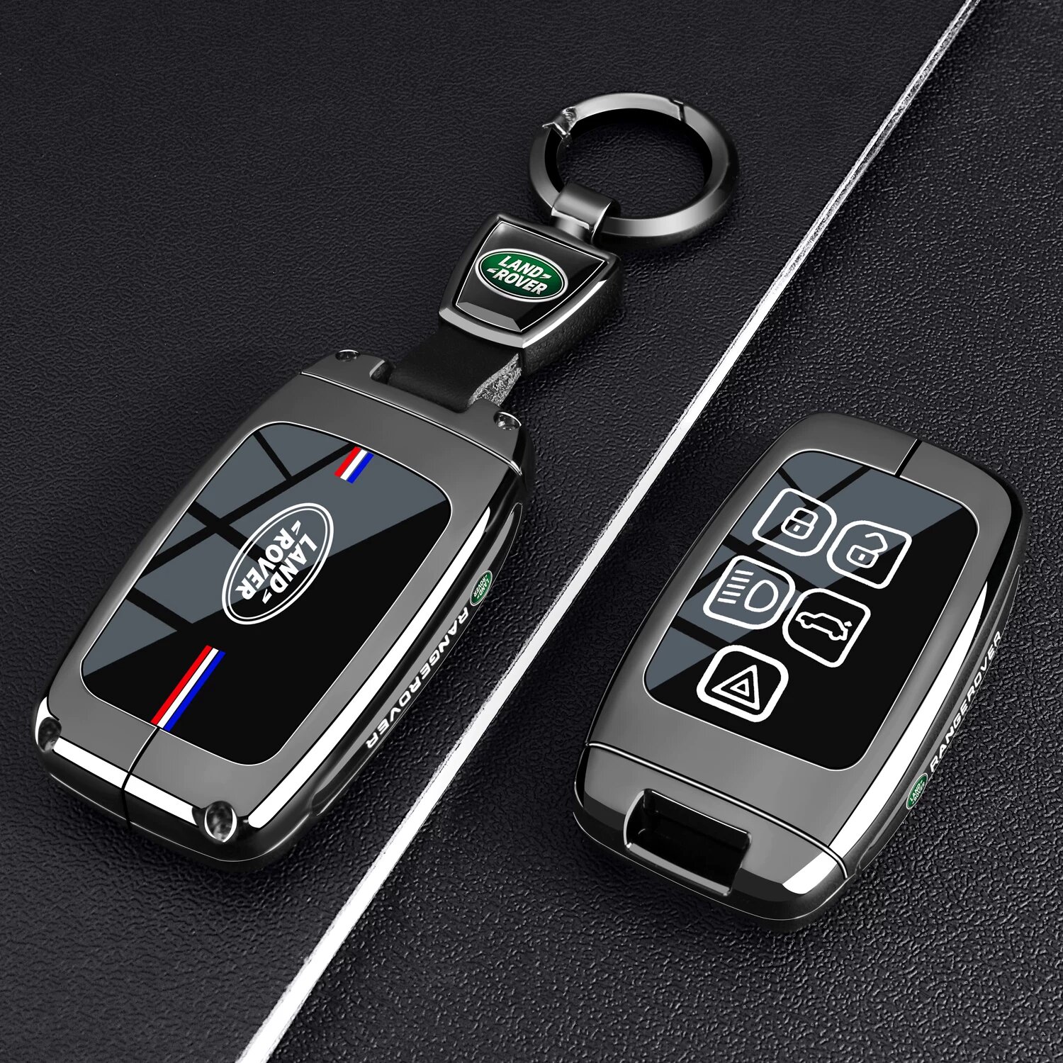 Кейс для ключей Land Rover с металлическим корпусом, силиконовыми накладками спереди и сзади и металлическим замком,