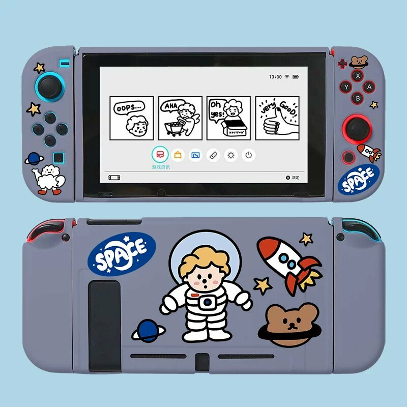 Чехол защитный для Nintendo Switch с рисунком космонавта, современный и защищающий