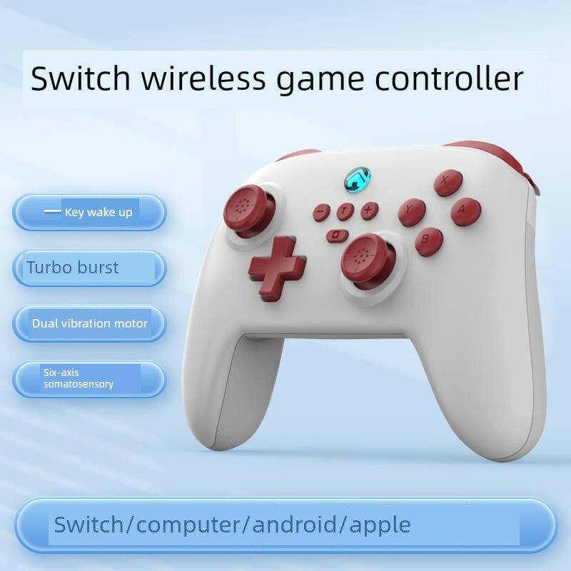 Guishi Chicken S11 беспроводной игровой контроллер для Nintendo Switch, Bluetooth, белый с красными акцентами,
