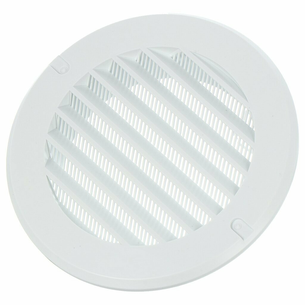 Решетка вентиляционная Event РК100с круглая белая 100 мм из ABS пластика с сеткой и фланцем для систем вентиляции