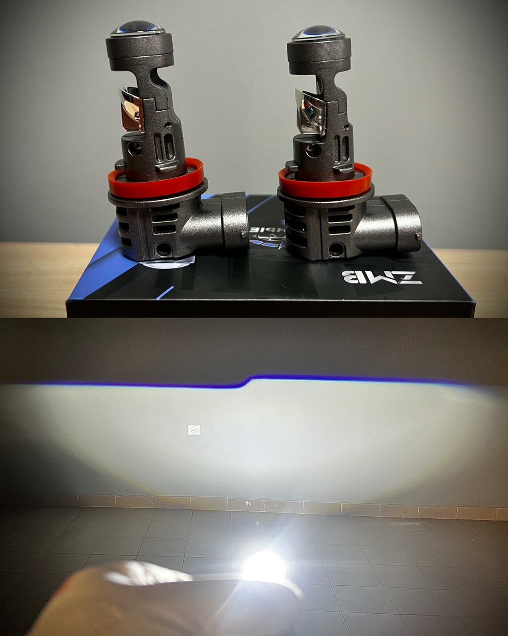 Светодиодные лампы H8 80W для противотуманок Kia Rio (2011-2025) / Киа Рио ПТФ - 80W / Led дампы линованные - без разбора фары и проводов