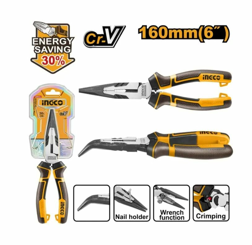 Тонкогубцы INGCO 6в1 HMFLNP28200