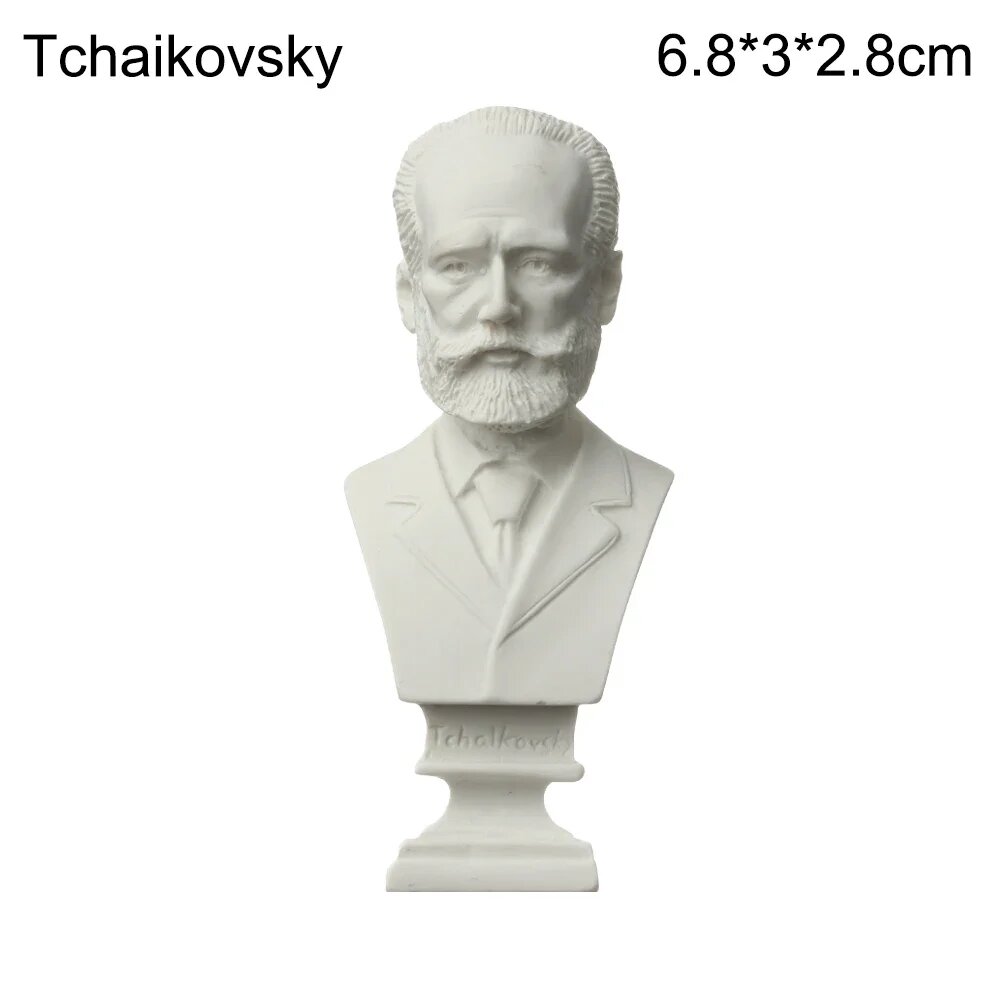 Мини статуэтка Чайковского, 6.8*3*2.8см, белая, Цвет: 24