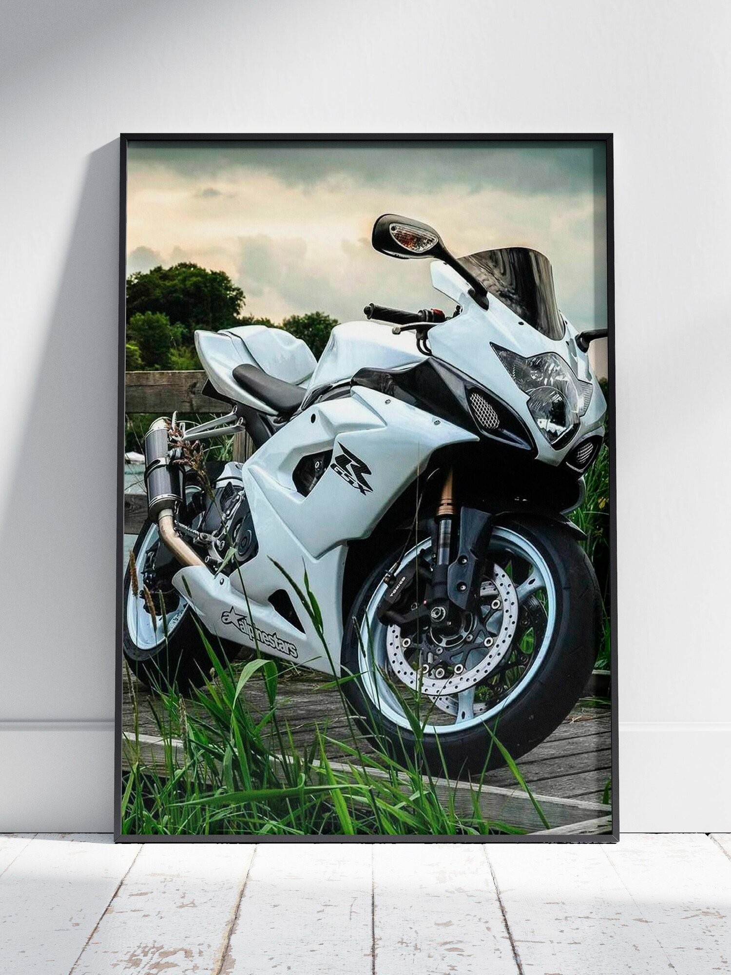 Плакат на стену для интерьера Мотоцикл (Suzuki GSX-R1000 1) - Постер по мото и байкам формата A3 (30x42 см)