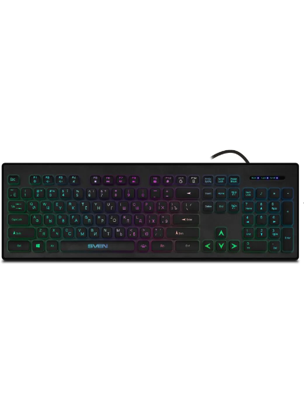 Клавиатура Sven KB-C7500EL SV-020804 (104кл, подсветка ), Black