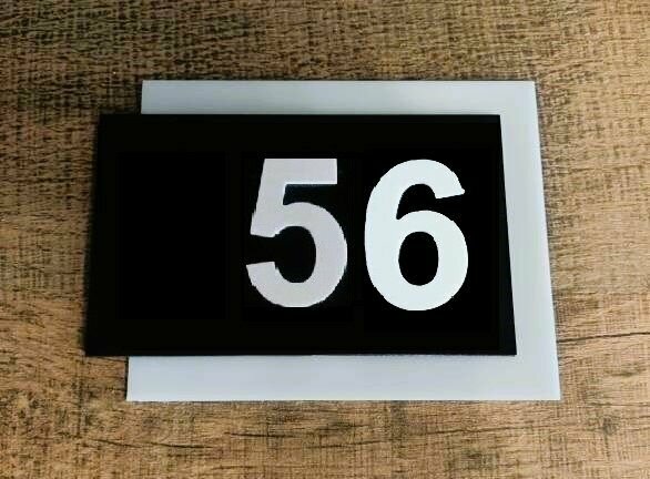 Цифры на дверь, табличка с номером черная 56