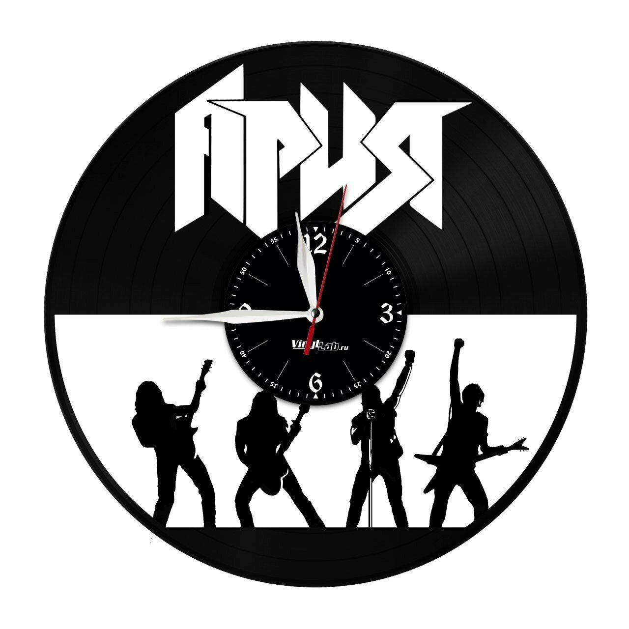 Часы из виниловой пластинки (c) VinylLab Ария, диаметр 30 см