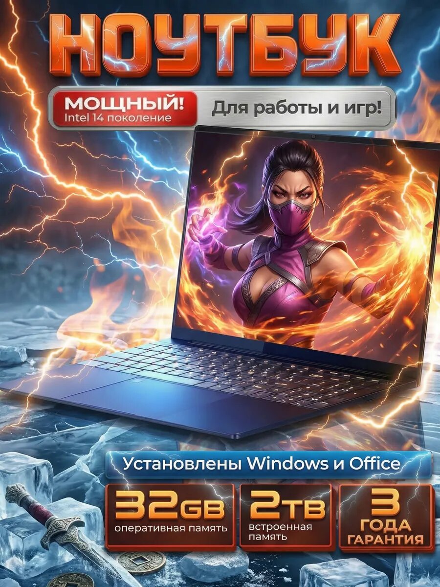 Ноутбук Intel Core i9-13900HX, 32GB RAM, 2048GB SSD, 2026 + Office