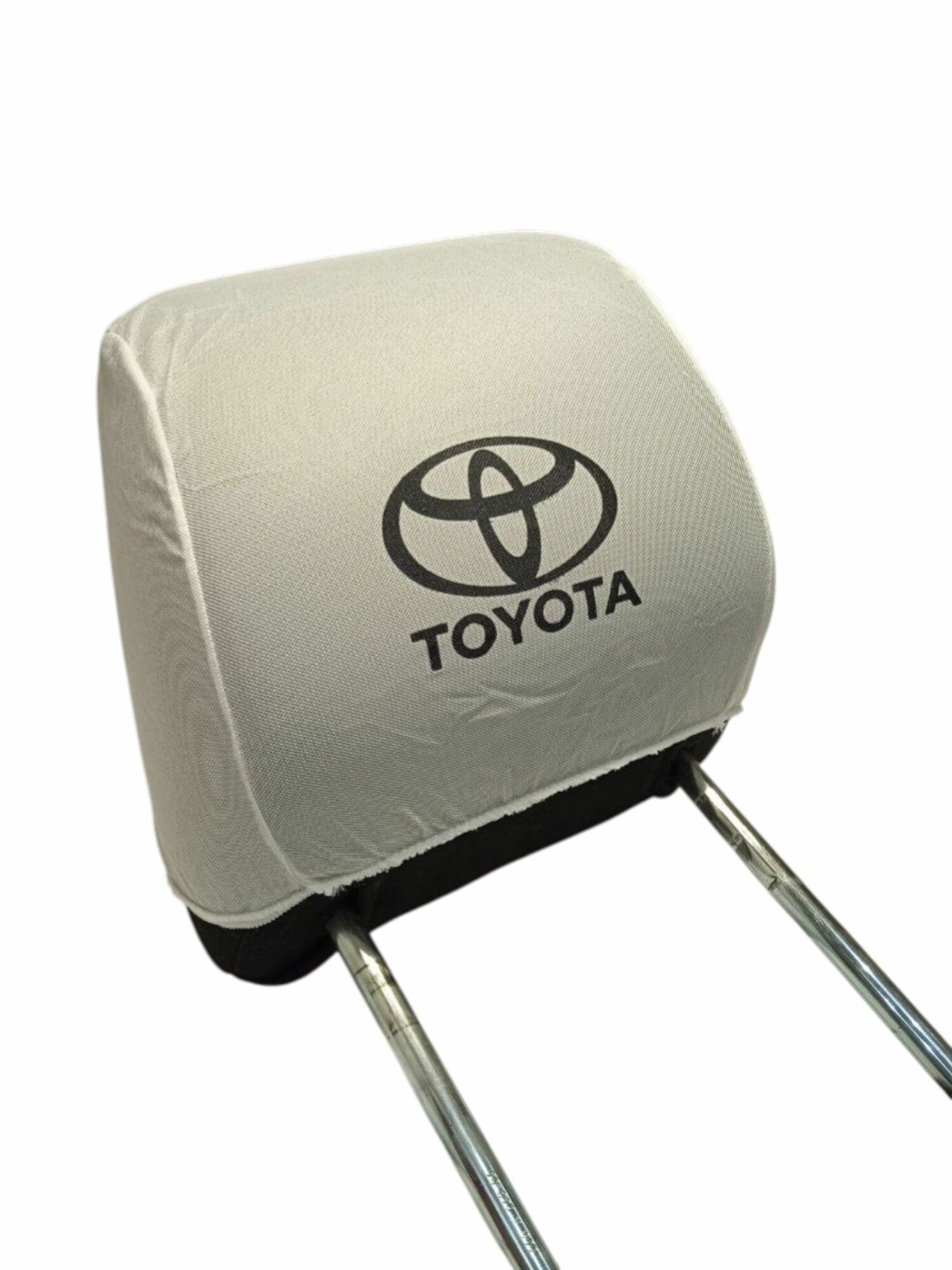 Чехлы на подголовник с логотипом Toyota / Тойота (2 шт.), белые