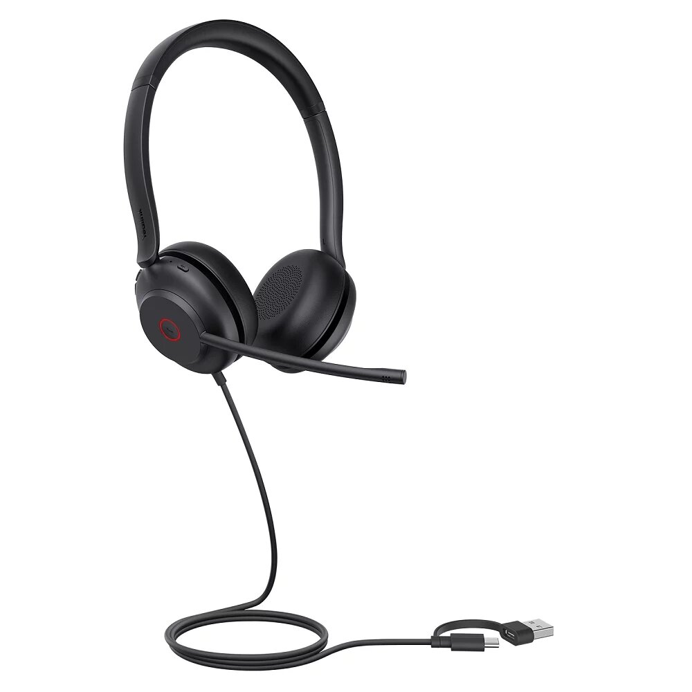 Проводная USB-гарнитура Yealink UH35 Dual UC, HD звук, шумоподавление, LED-индикатор, USB-C/A