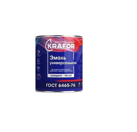 Эмаль Krafor ПФ-115 красная 20 кг, универсальная, для внутренних и наружных работ 26046