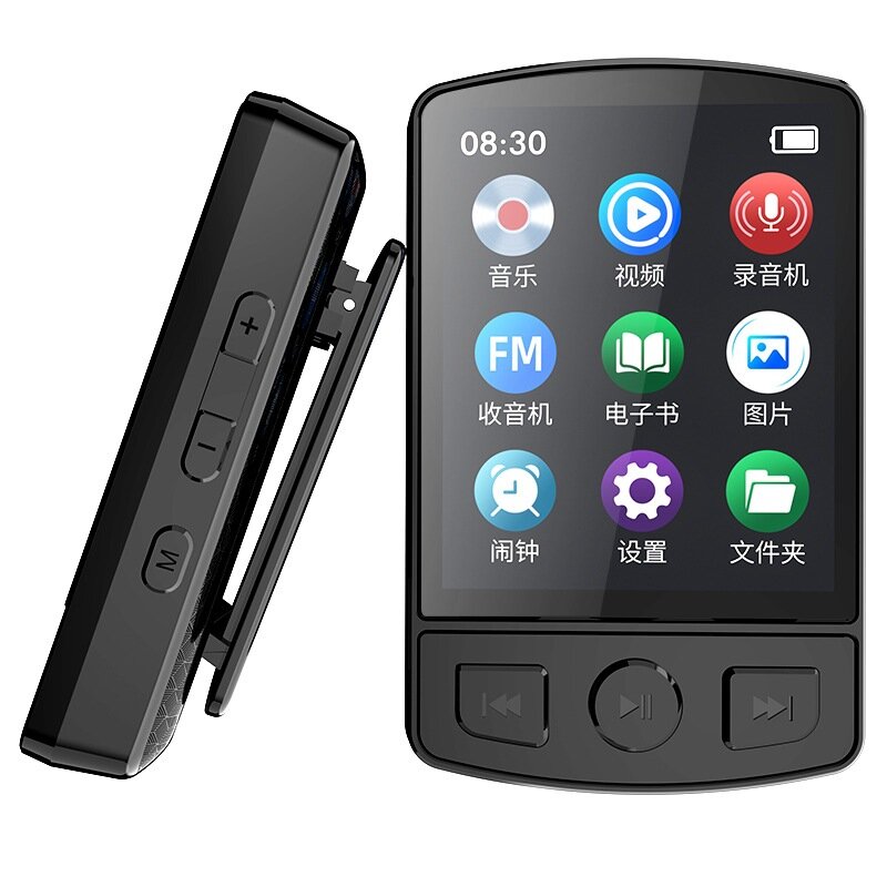 Музыкальный плеер с записью, большой экран, Bluetooth, спортивный Walkman, версия с креплением для спины, 32 ГБ памяти