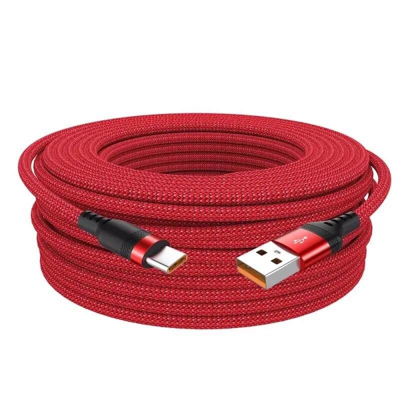Удлиненный 5-метровый USB-кабель Type-C Android 5A для зарядки телефонов Huawei, Xiaomi, Vivo и Leeco