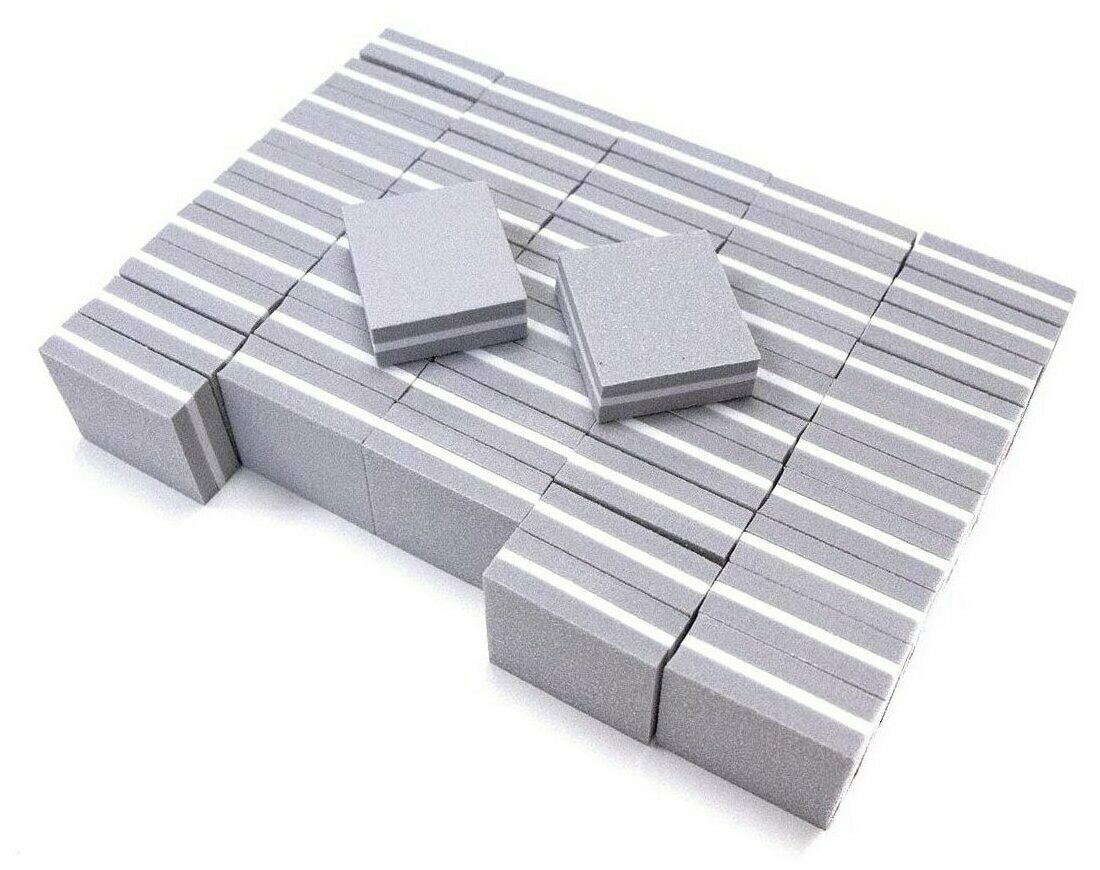 Набор пилок-бафов Homeshop для ногтей, 50 шт, 180/100 грит, серый, красный