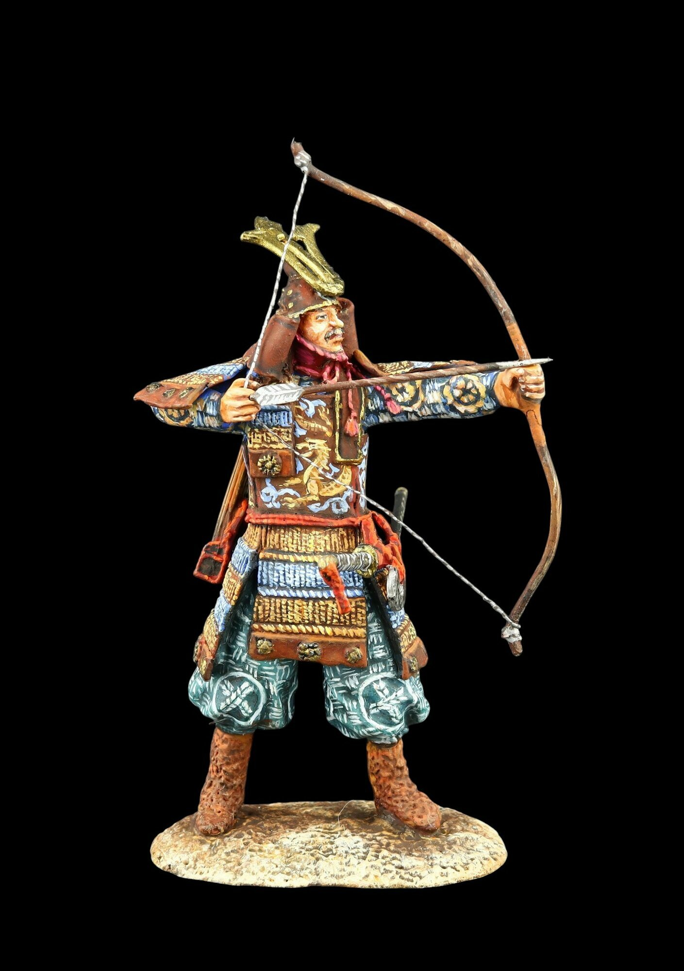 Оловянный солдатик: Самурай с большим луком, XVI в.