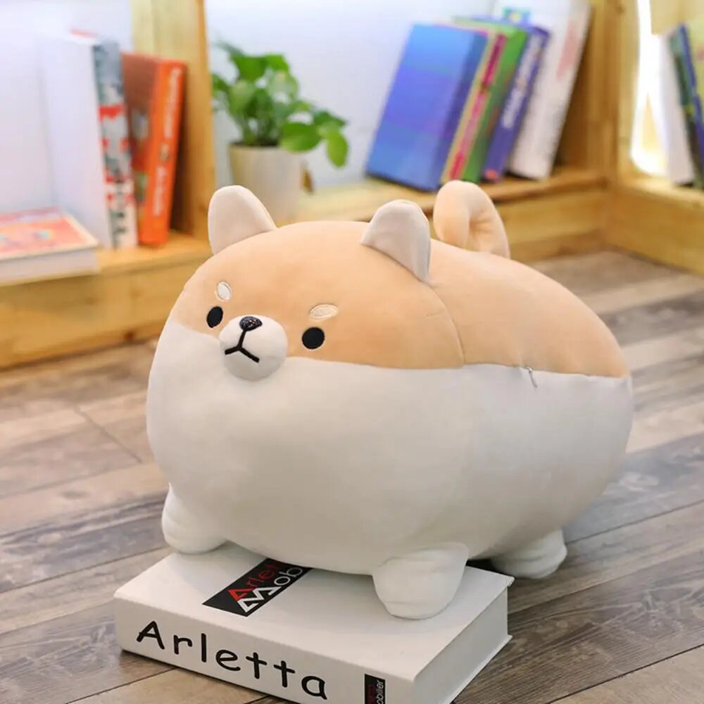 Плюшевая подушка Shiba Inu, желтый, 50 см
