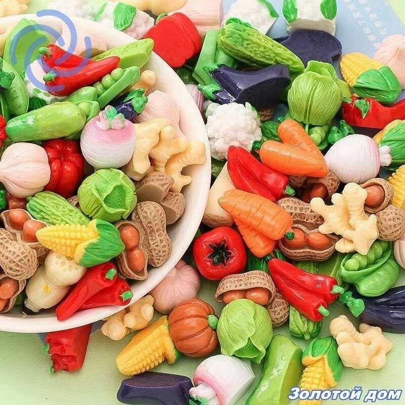 100 комплектов миниатюрных аналоговых овощных моделей для украшения украшений DIY ручной работы в игрушечных домах овощи для кукольного домика для бижутерии для рукоделия