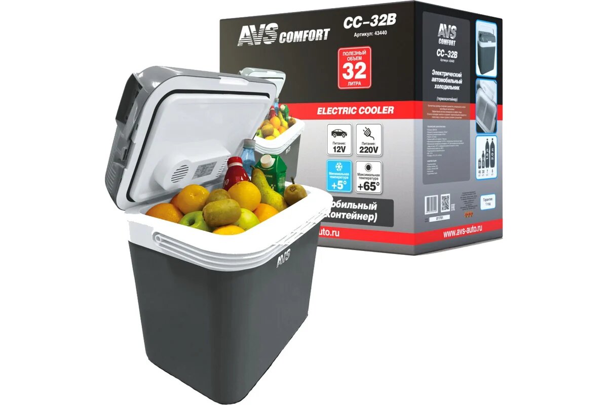 Холодильник автомобильный 12V/220V (программное управление) 32л CC-32B AVS