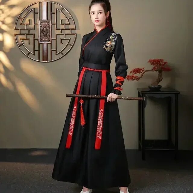 Женский комплект Hanfu черный XL