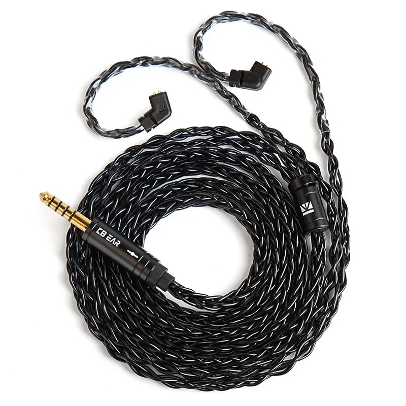 KBEAR ST12, кабель для наушников, Black 4.4 QDC, 1.2 м