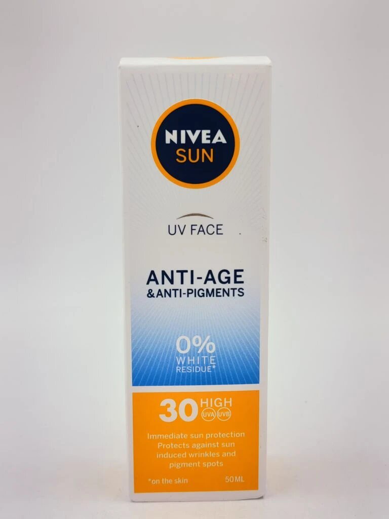Солнцезащитный крем для лица NIVEA SUN, SPF 30 + Q10 Anti Age защита от морщин и пигментации 50 мл