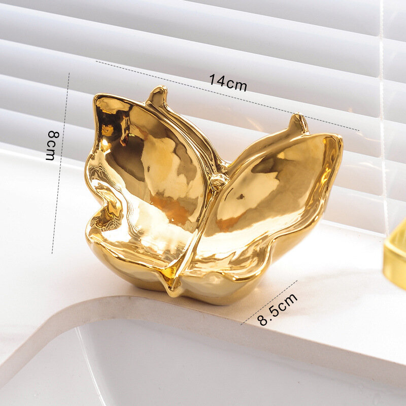 Керамическое блюдце-ракушка — стильное хранение с изюминкой 4092 Butterfly Soap Dish (Gold) - One