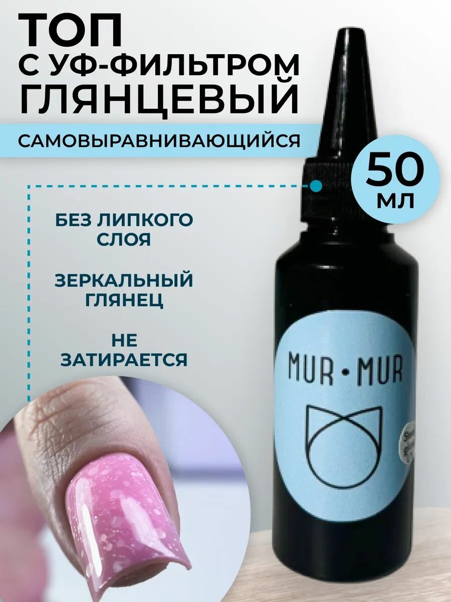 Топ глянцевый без липкого слоя для ногтей с УФ фильтром