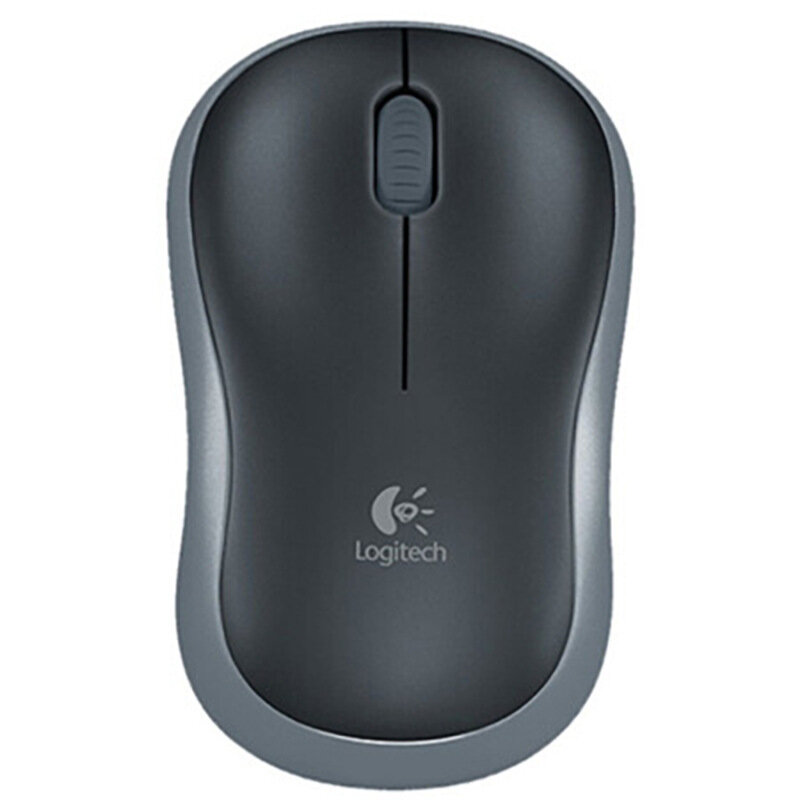 Logitech M186 Беспроводная мышь для ноутбука, компактная черно-серая модель, надежная офисная мышь