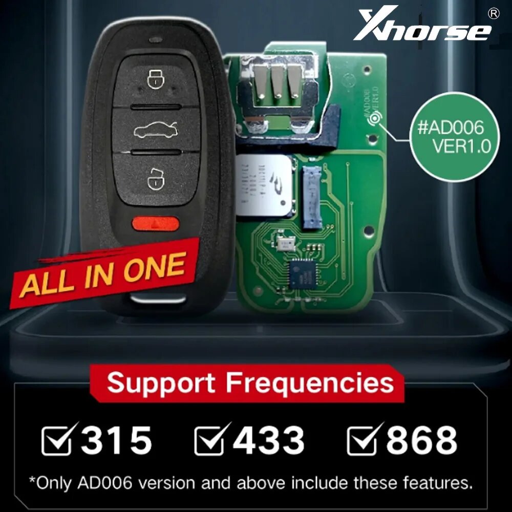 KeylessGo Xhorse VVDI 754J Smart Key XSADJ1GL для Audi, 2pcs all in one