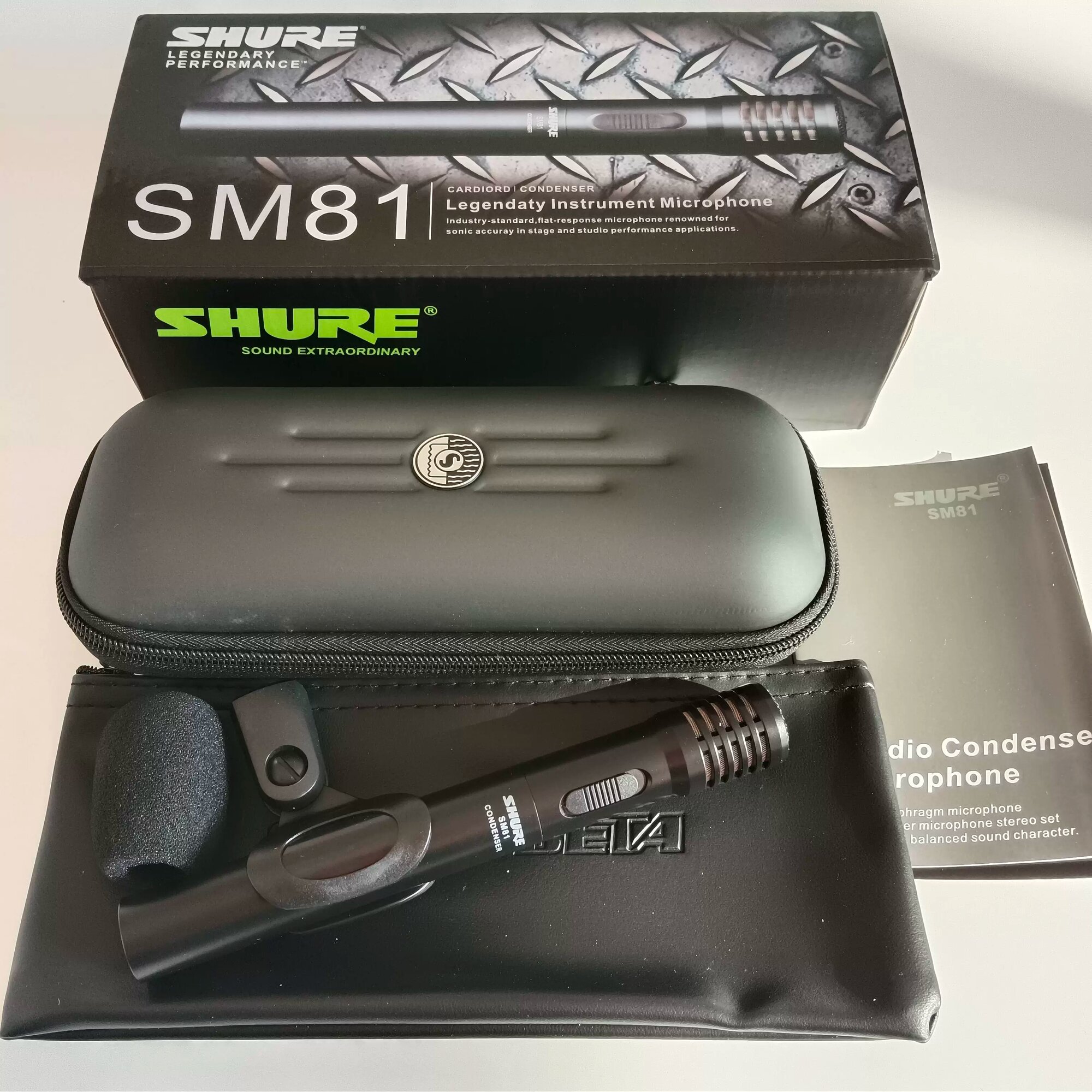 Shure SM81 конденсаторный микрофон для пианино, гитары и струнных инструментов - микрофон с малым диафрагмой для студии