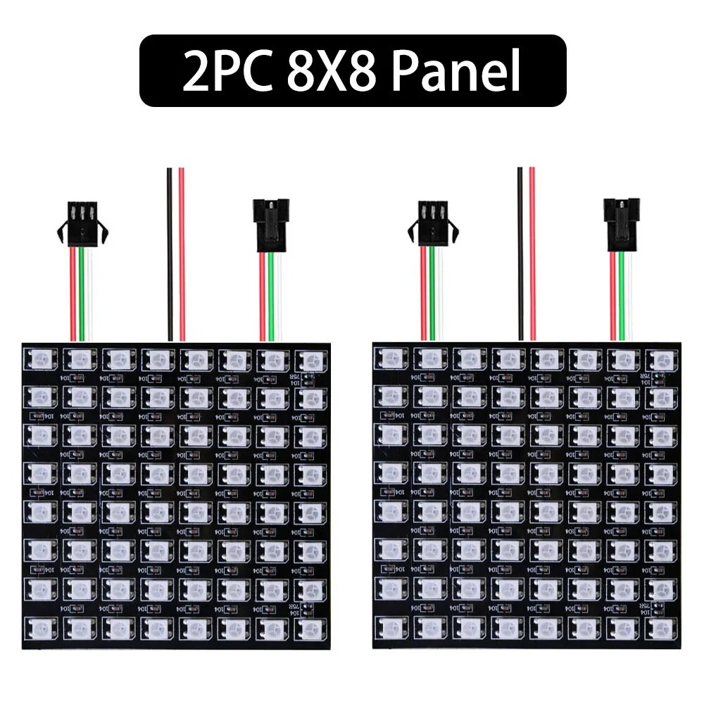 2шт. RGB LED панель 8x8 пикселей