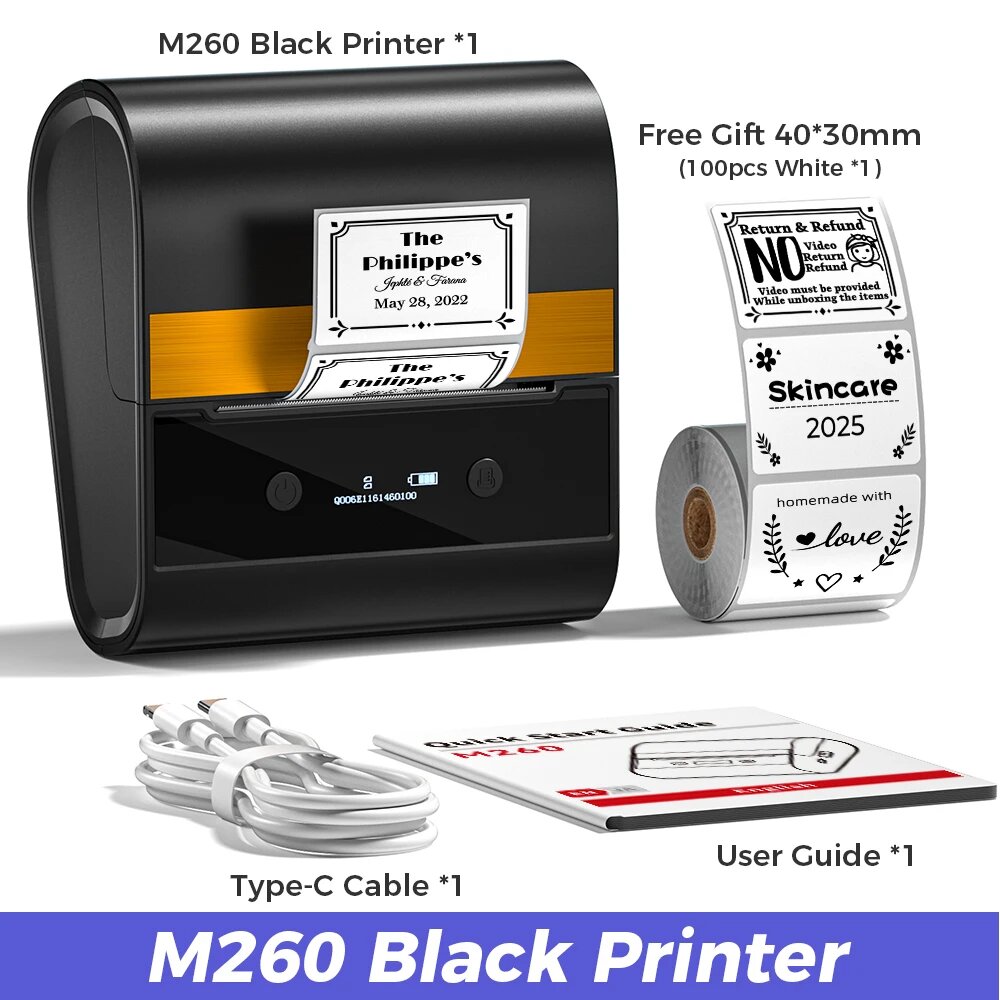 Phomemo M260 Черный Термопринтер для Этикеток