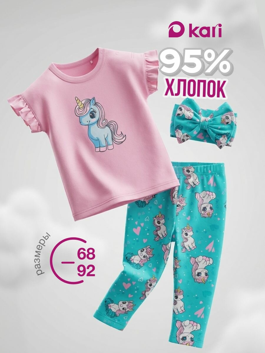 Костюм для новорожденных девочек с повязкой Kari baby