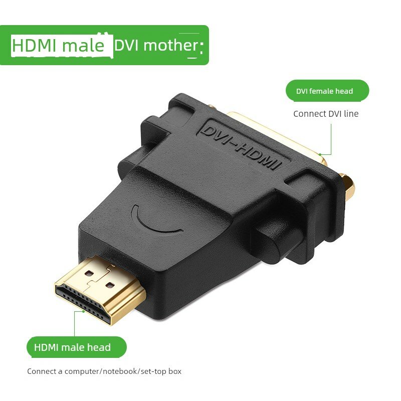 Кабель-адаптер HDMI в DVI мужской разъем к женскому прямой ввод 15 см для подключения монитора и ноутбука передача